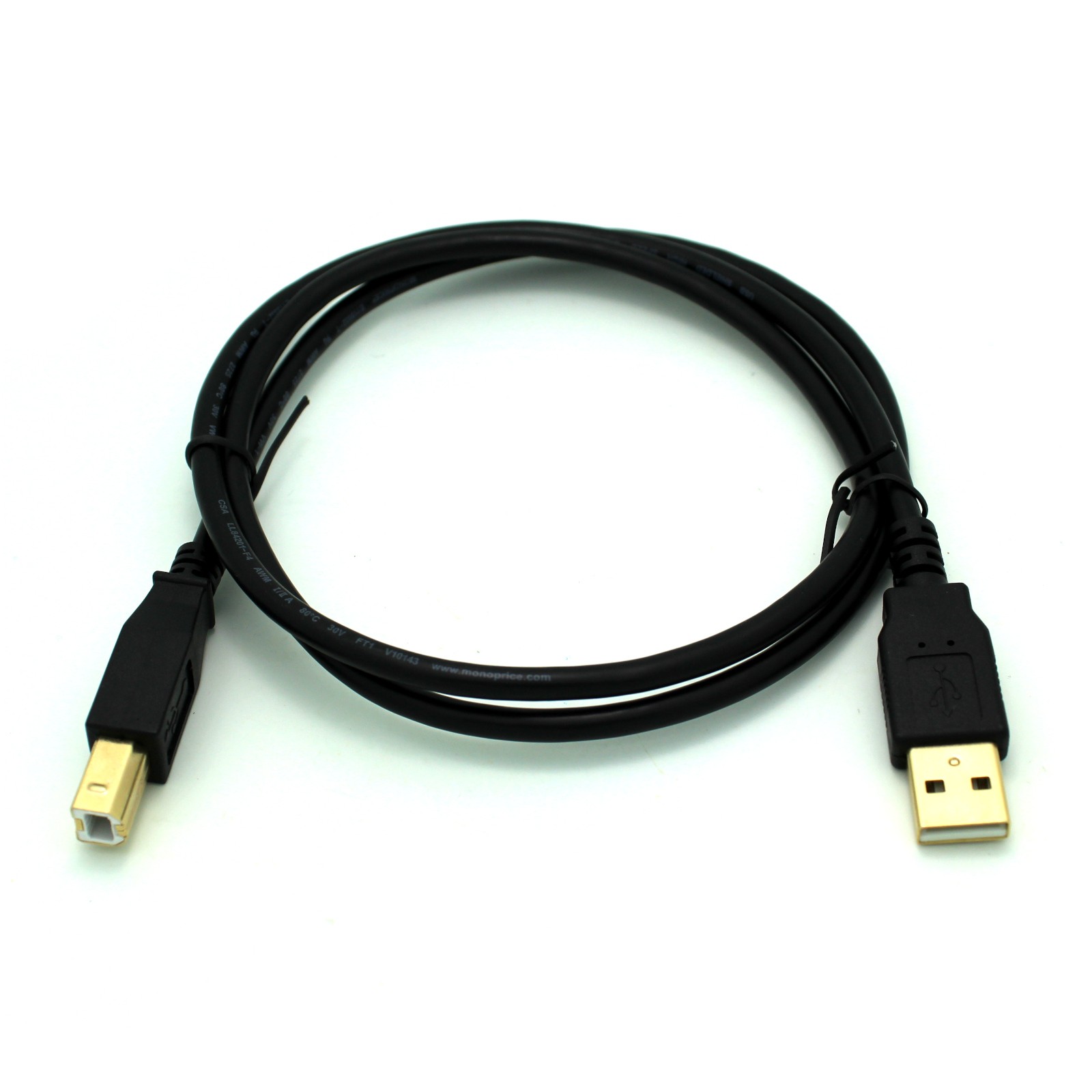 $3.49 - Gold Plated 3ft USB A to B Cable (Arduino USB Cable) 2.0 A Male ...