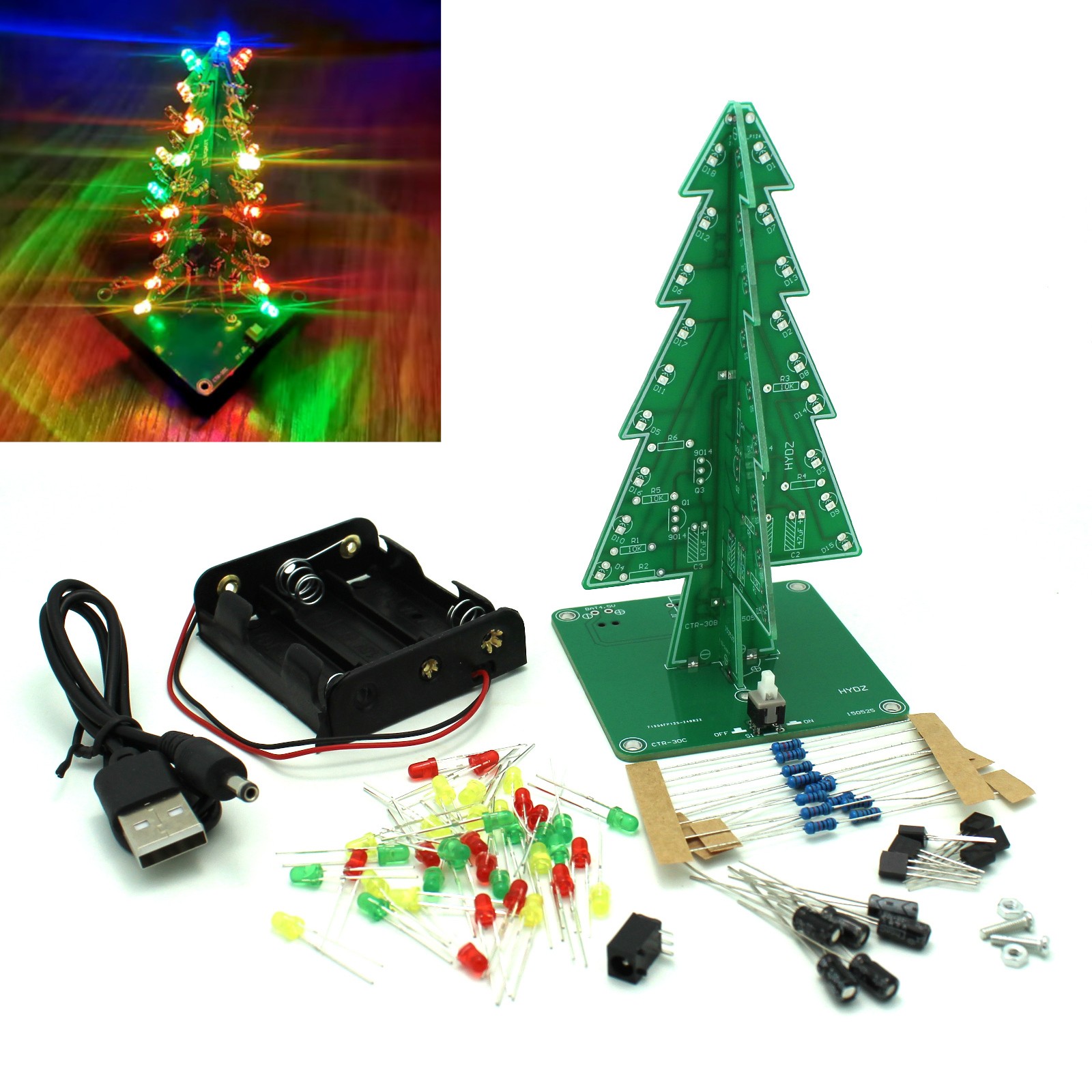 $10.49 - 3D Christmas Tree Soldering Kit - Tinkersphere