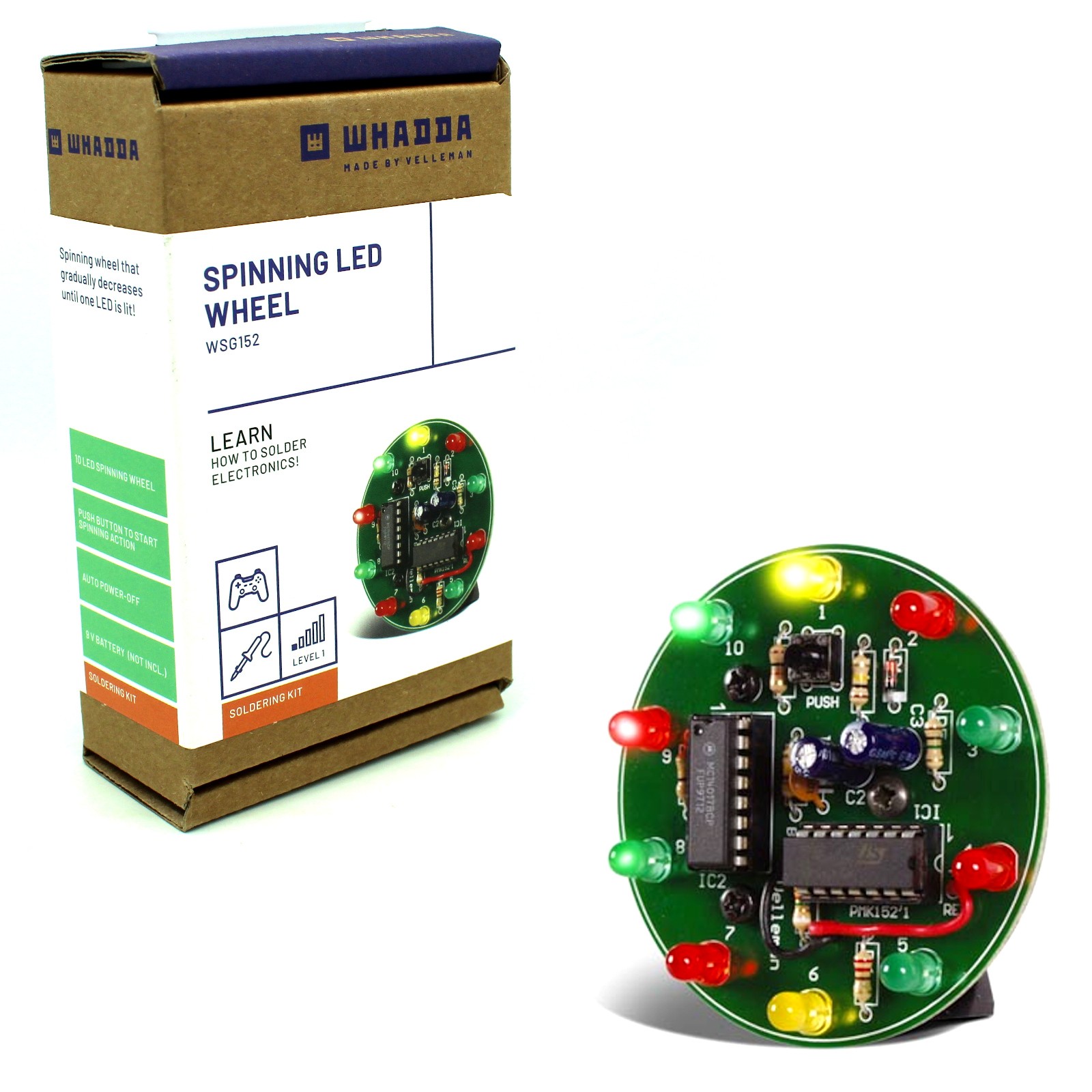 $18.99 - Spinning LED Wheel Soldering Kit - Tinkersphere