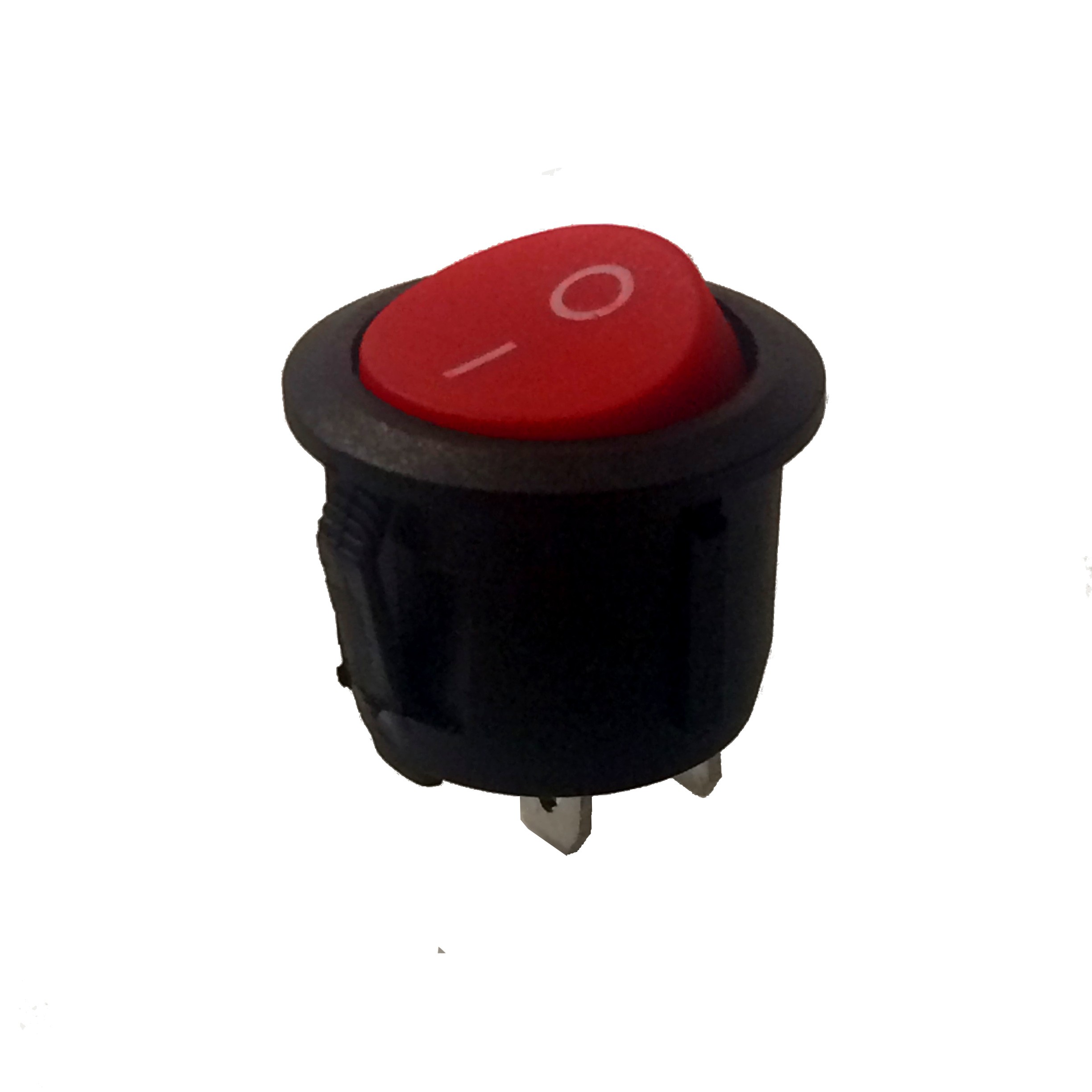 $0.99 - Round Red Rocker Switch SPST 2 Pin - Tinkersphere