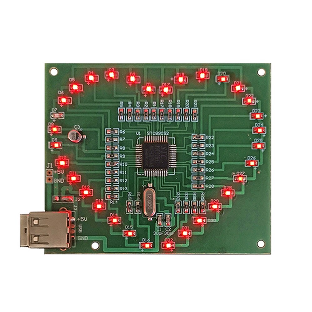 $12.99 - SMD LED Heart Soldering Kit - Tinkersphere