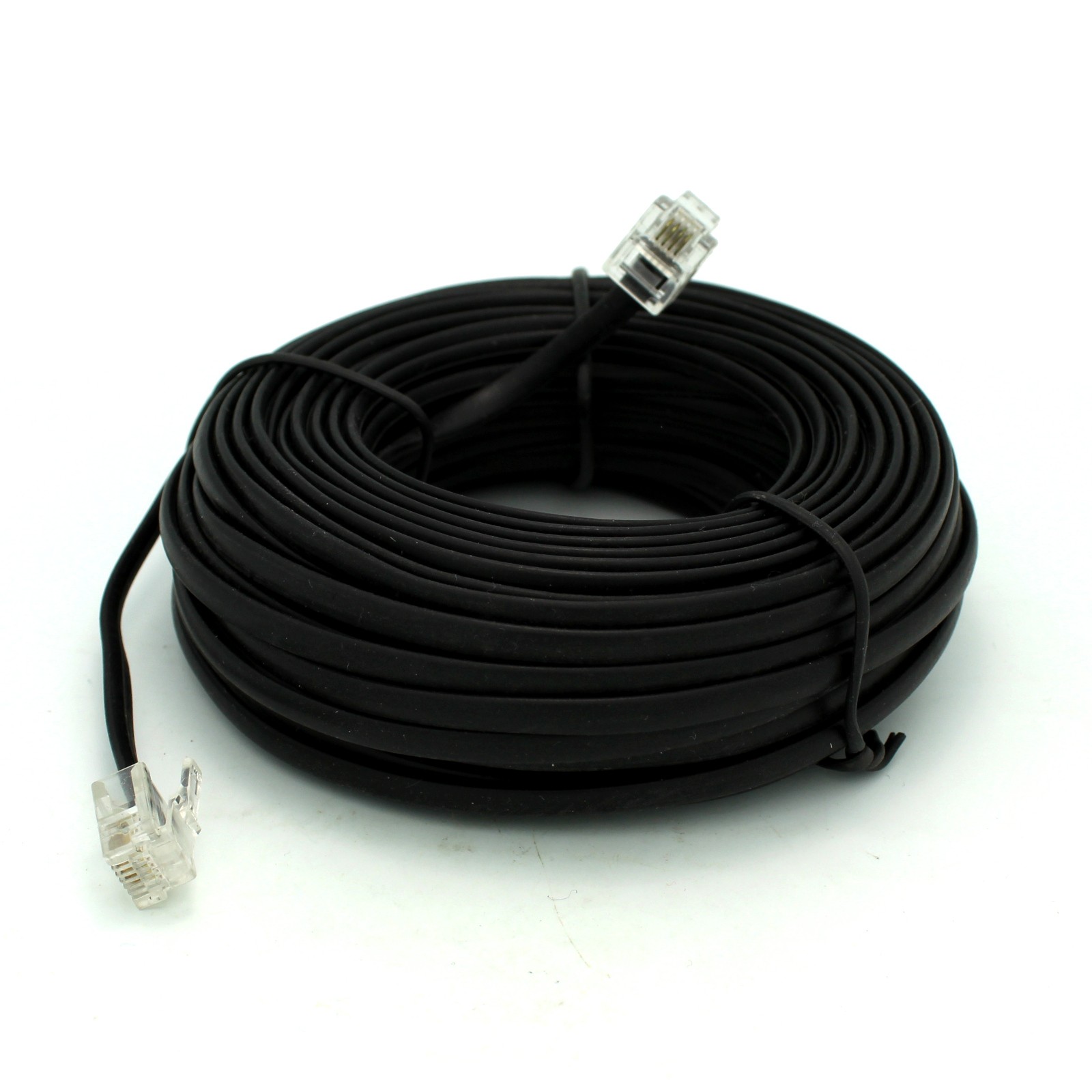 $5.99 - RJ11 Telephone Cable 50ft Black - Tinkersphere