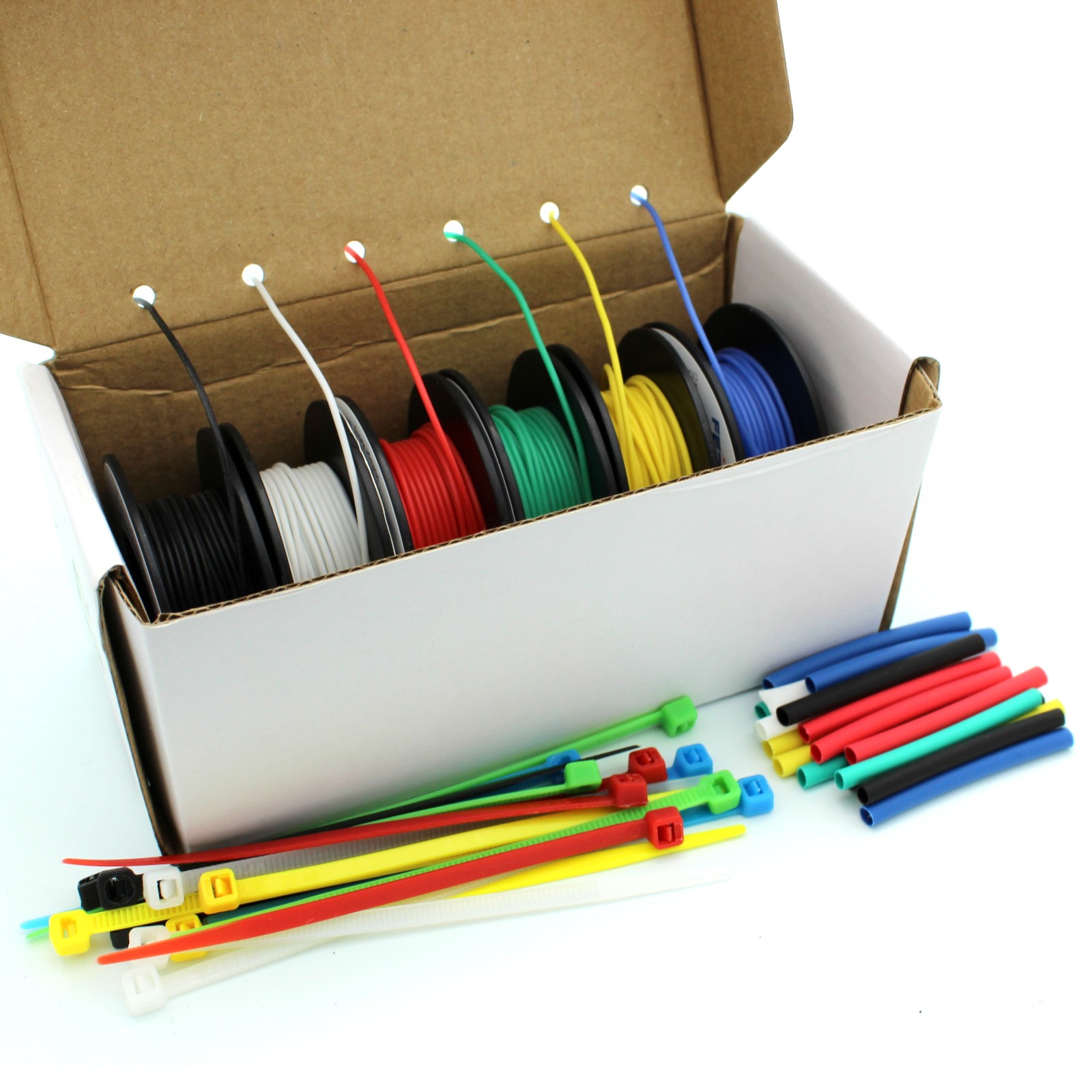 $20.99 - Stranded Silicone Hook Up Wire Box Set: 6 Color 18.3m / 60 ft ...